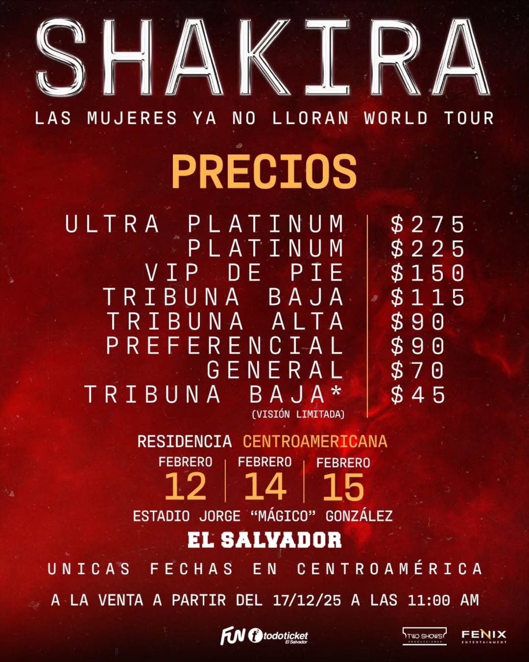 Shakira - Las Mujeres Ya No Lloran World Tour | El Salvador 2026